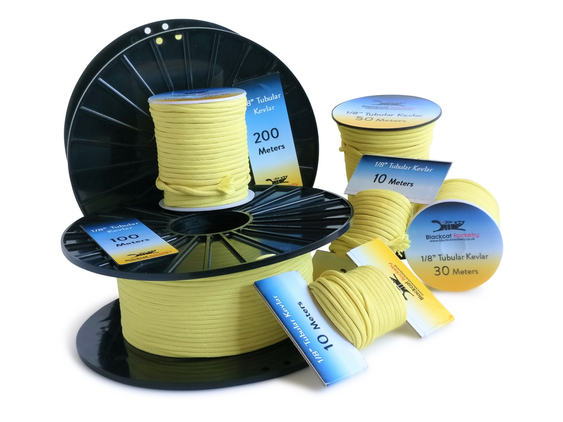 1/8" (ID) Tubular Kevlar Spools – Black Cat Rocketry